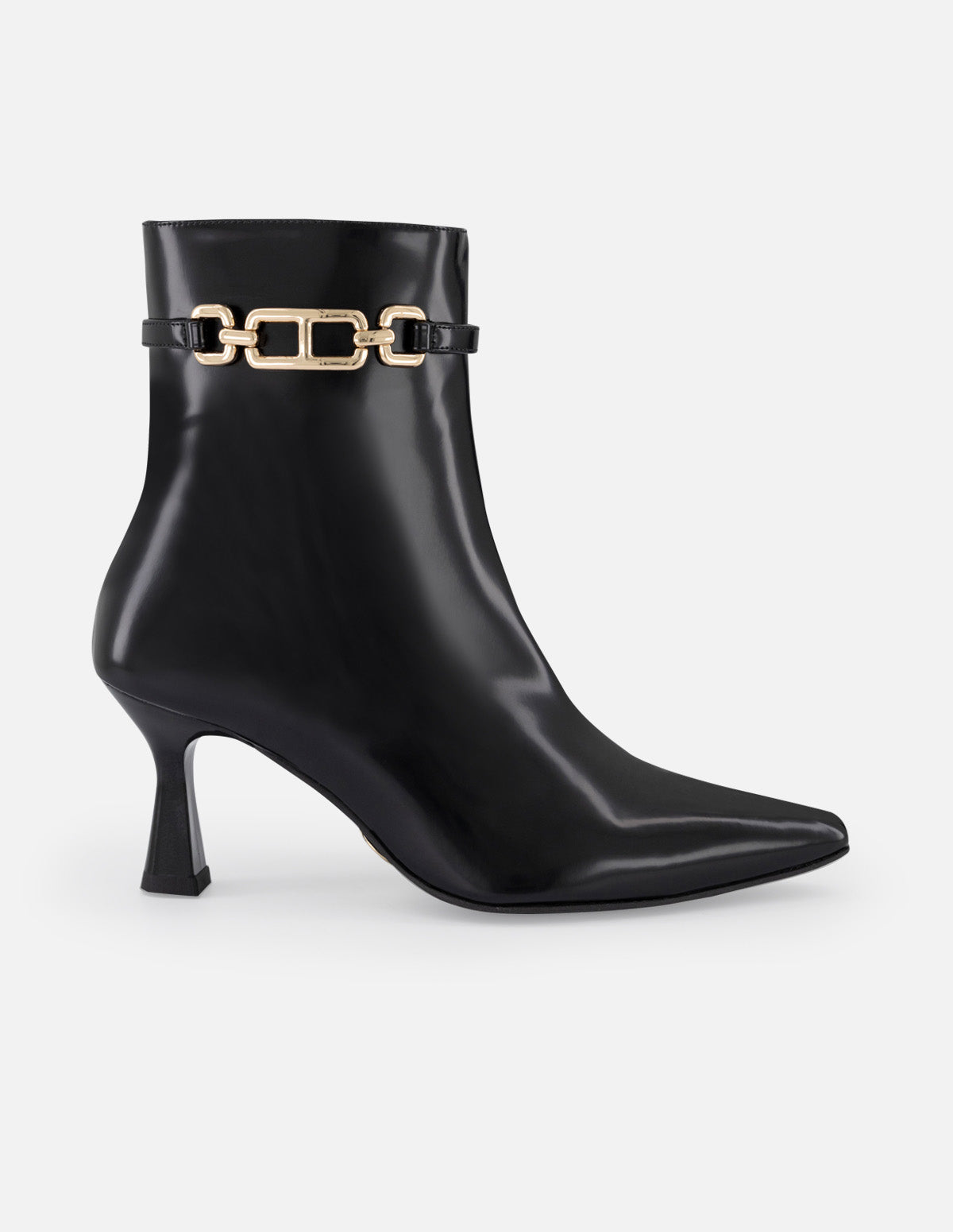 Botines negro piel vegana para mujer con cinta al tono